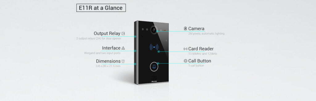 Akuvox E12W Video Intercom, 1 Btn, Card Reader, WiFi